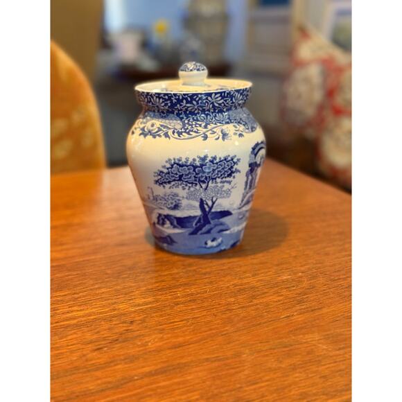 Spode | Accents | Vintage Spode Blue Italian Storage Jar H8cm England ...